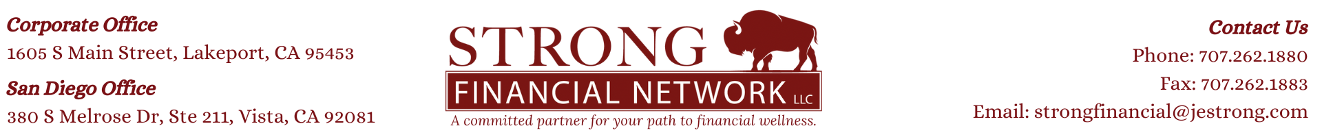 Our Firm : Strong Financial Network :: Lakeport, California